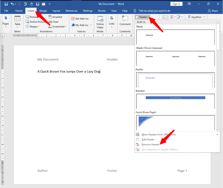 How To Delete Header And Footer In Word OfficeBeginner