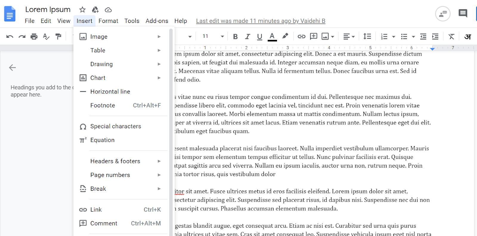 How to insert a vertical line in Google Docs - OfficeBeginner