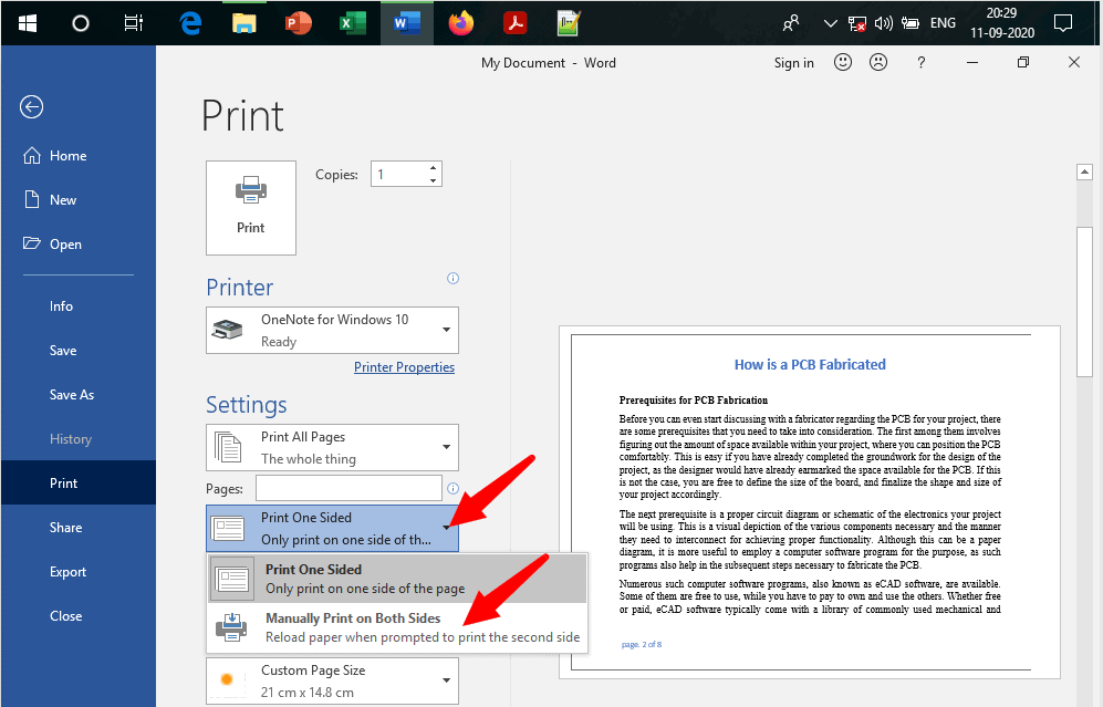 How To Print Double Sided Duplex Printing In Word OfficeBeginner