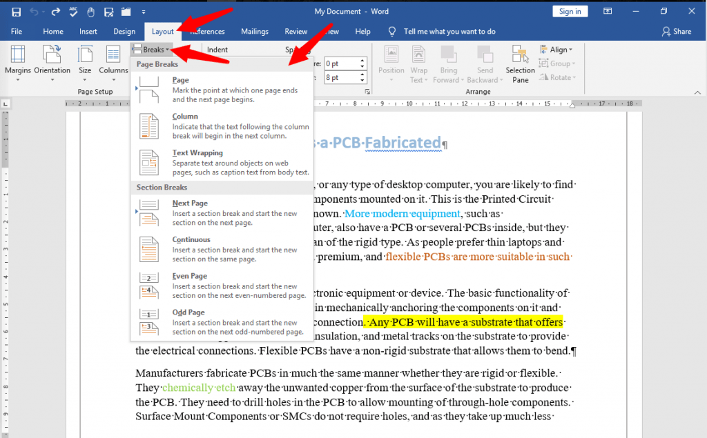 How To Insert Page Breaks In Word OfficeBeginner