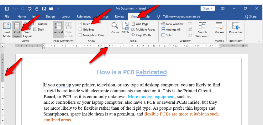 How To Show And Hide Ruler In MS Word OfficeBeginner