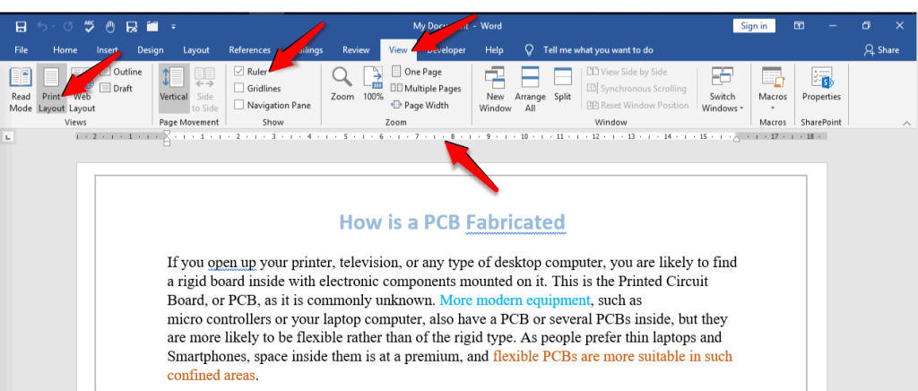 How To Show And Hide Ruler In MS Word OfficeBeginner