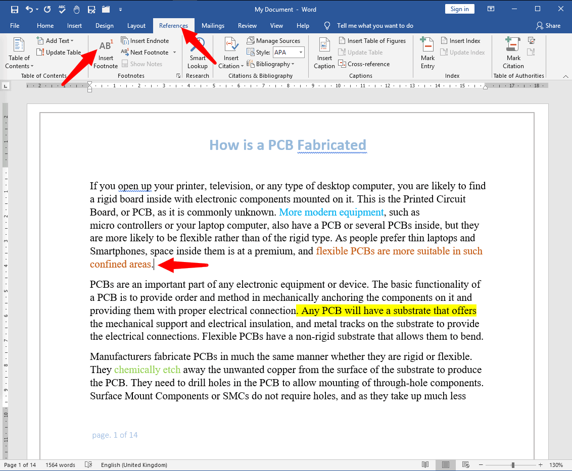 How to insert footnotes and Endnotes in MS Word Document - OfficeBeginner