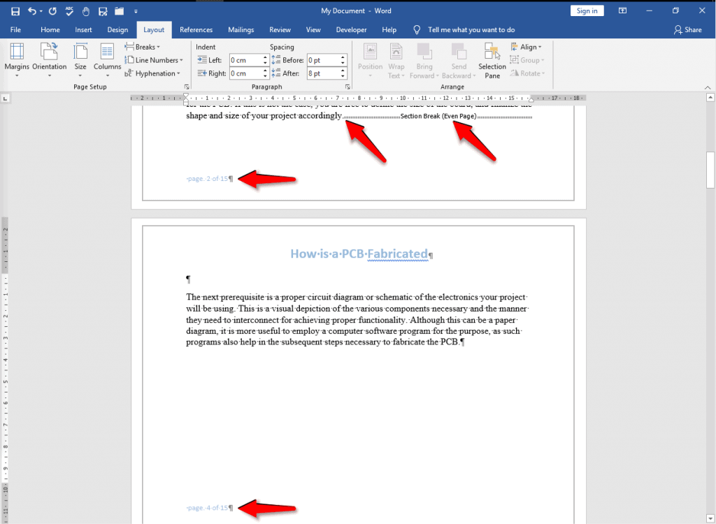 What Is The Difference Between Page Break And Section Break