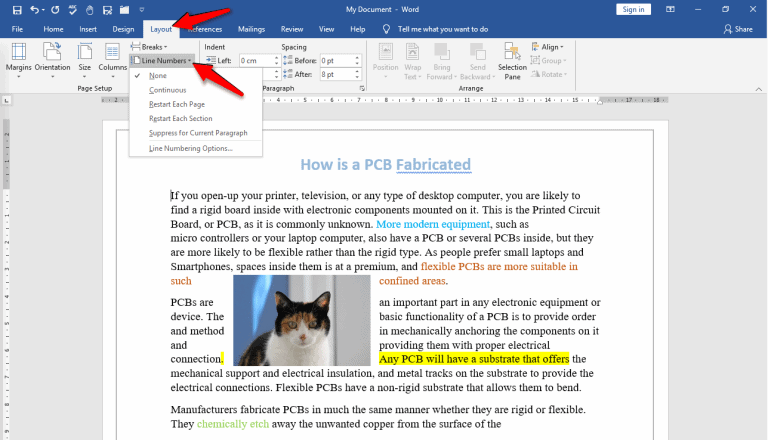 How To Add Line Numbers In MS Word Document OfficeBeginner
