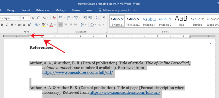 How To Create A Hanging Indent In MS Word OfficeBeginner