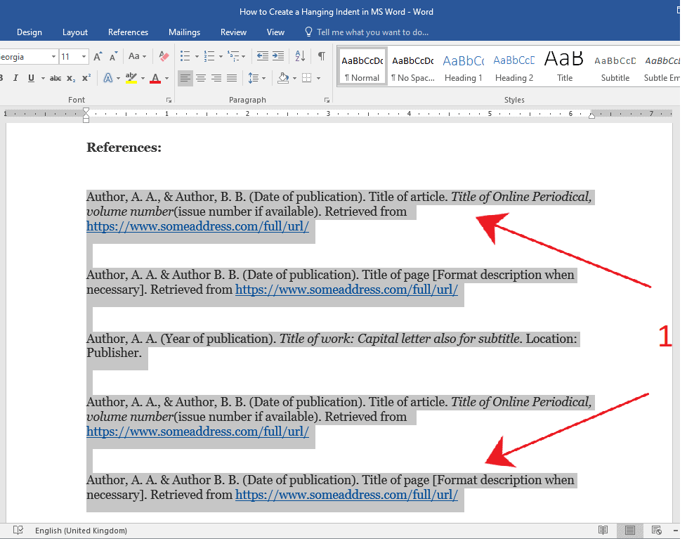How To Create A Hanging Indent In MS Word OfficeBeginner