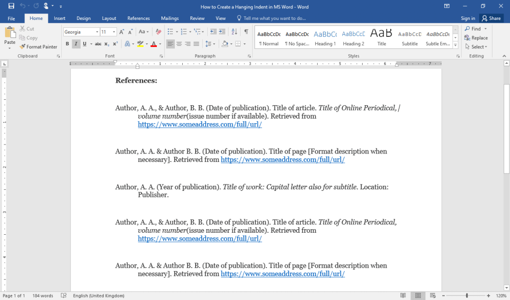 How To Create A Hanging Indent In MS Word OfficeBeginner