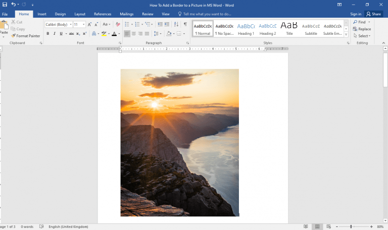 How To Add Border To A Picture In Word OfficeBeginner