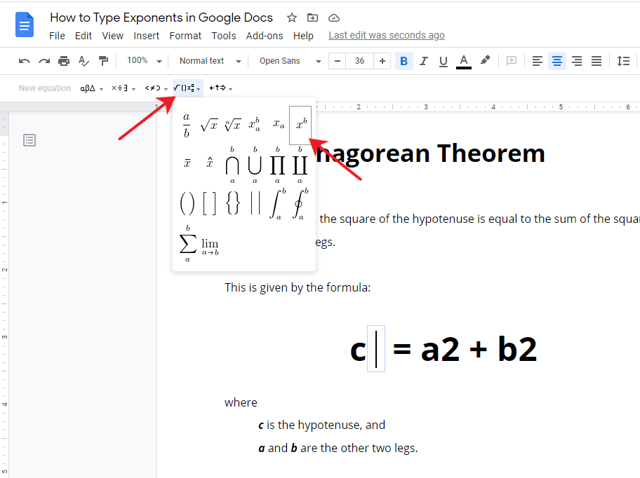 How To Type Exponents In Google Docs OfficeBeginner