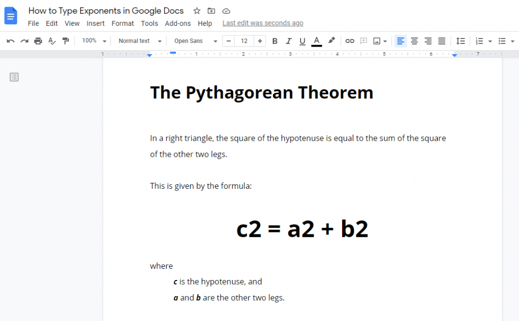 How To Type Exponents In Google Docs OfficeBeginner