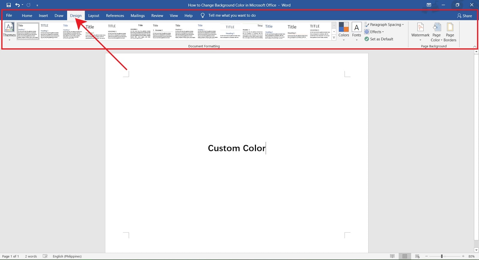 Background Color In Word Word Background Color Microsoft Garmentground