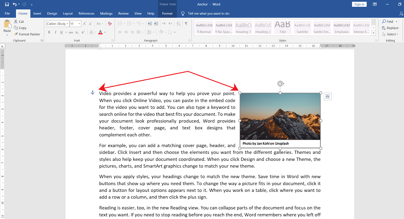 How To Anchor An Image In Word OfficeBeginner