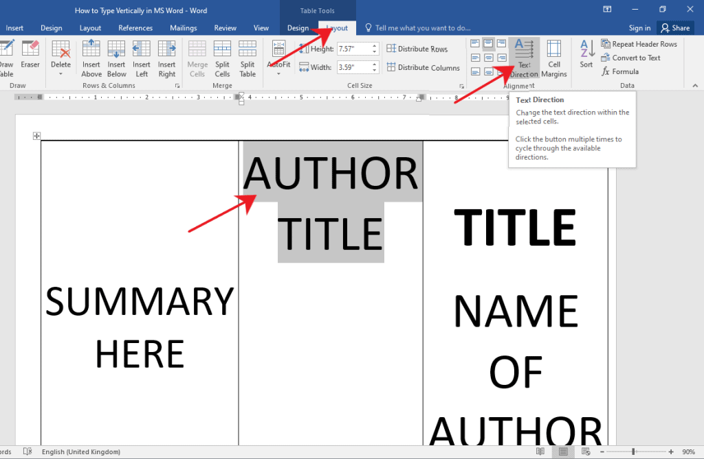 How To Type vertically In MS Word OfficeBeginner