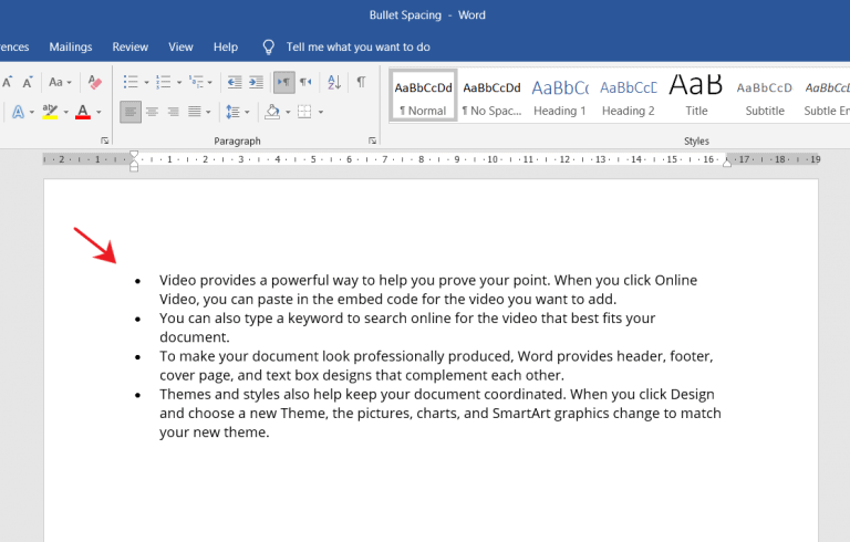 How To Change Bullet Spacing In MS Word OfficeBeginner