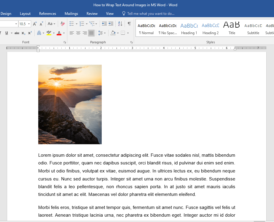 How To Wrap Text Around Images In MS Word OfficeBeginner