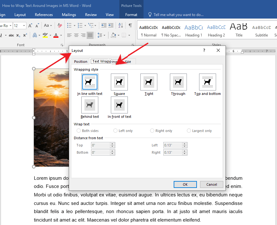 How To Wrap Text Around Images In MS Word OfficeBeginner