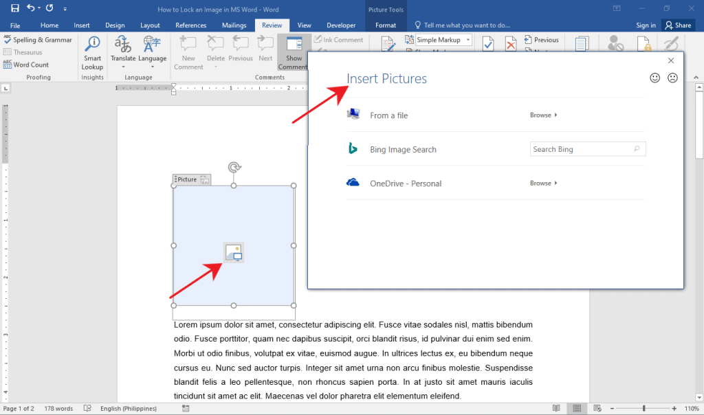 Po liapanie Hala Klietka How To Lock Picture In Word Encyklop die Rieka Piatok