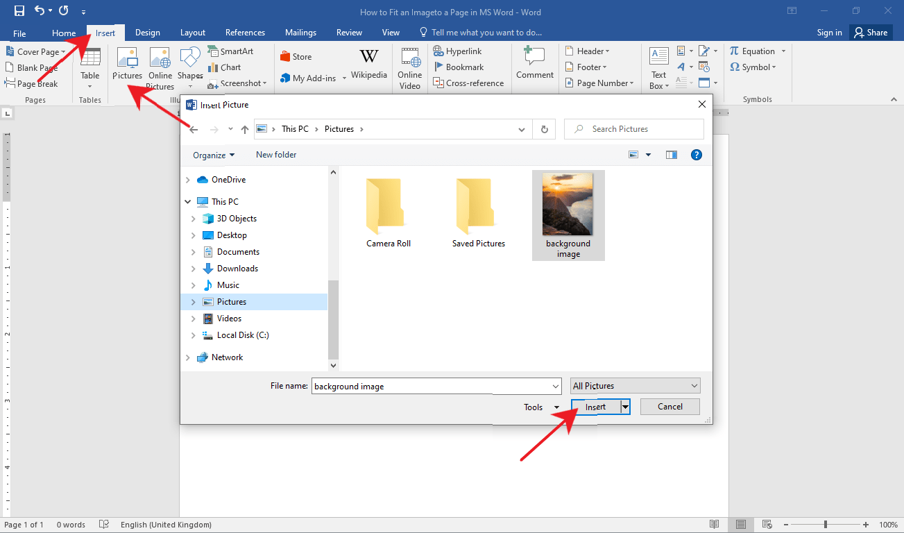 How To Fit A Picture To A Page In Word OfficeBeginner