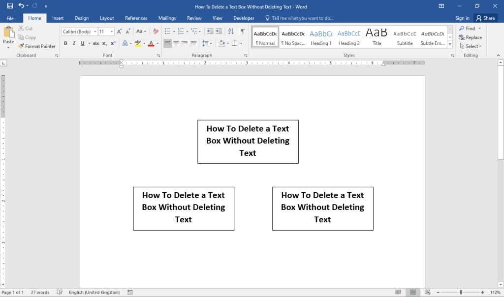 How To Delete Text Box In Word Without Deleting Text OfficeBeginner