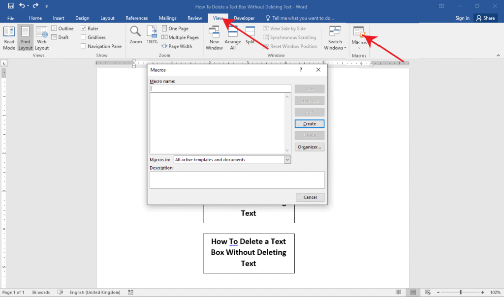 How To Delete Text Box In Word Without Deleting Text OfficeBeginner