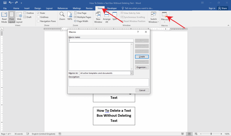 How To Delete Text Box In Word Without Deleting Text OfficeBeginner