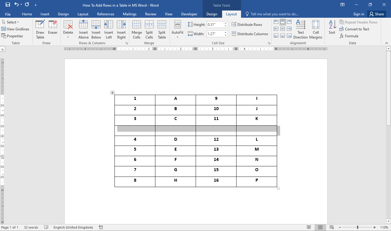 How To Add Rows In A Table In Word OfficeBeginner