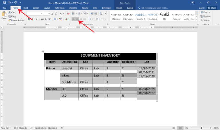 How To Center align A Table In Word OfficeBeginner