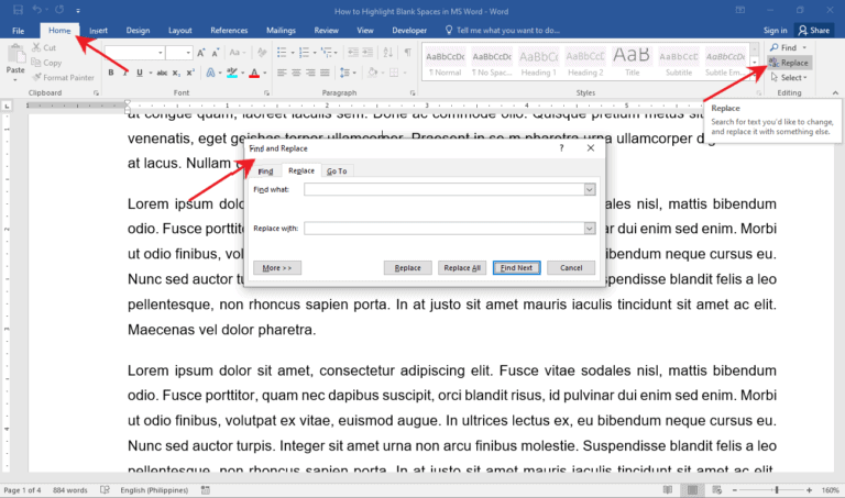 How To Highlight Blank Spaces In MS Word OfficeBeginner