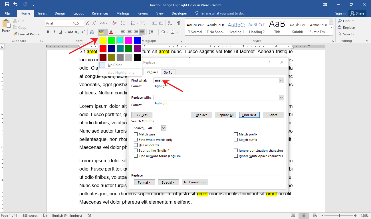 Can I Change To Color Of Highlighting In Microsoft Word Nakashima Dinied