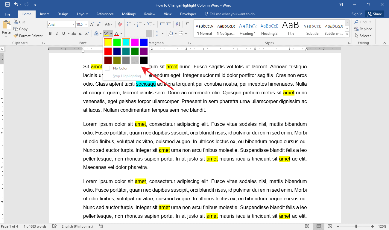 Specific Highlight Colors In Word Serresystems Riset