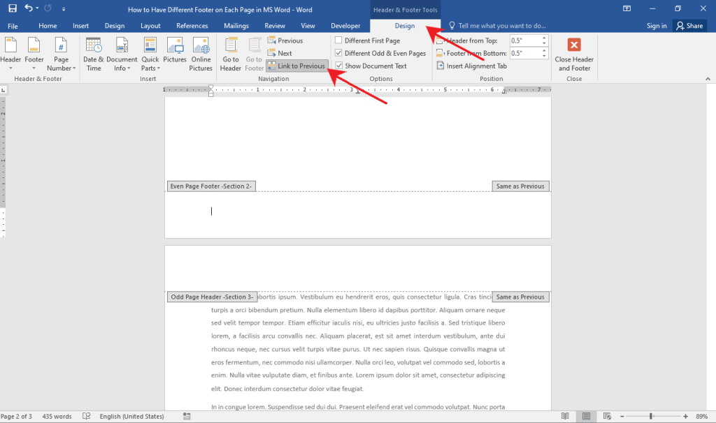 How To Make A Footer In Word