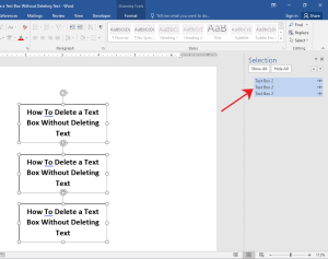 How to Delete Text Box in Word Without Deleting Text - OfficeBeginner
