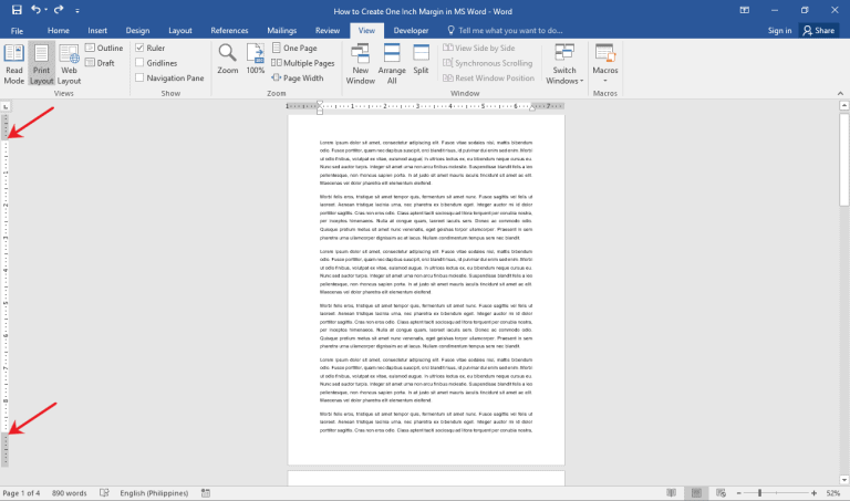 How To Create One inch Margin In MS Word OfficeBeginner