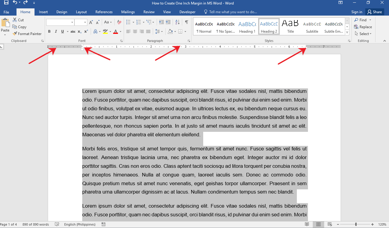 How To Create One inch Margin In MS Word OfficeBeginner