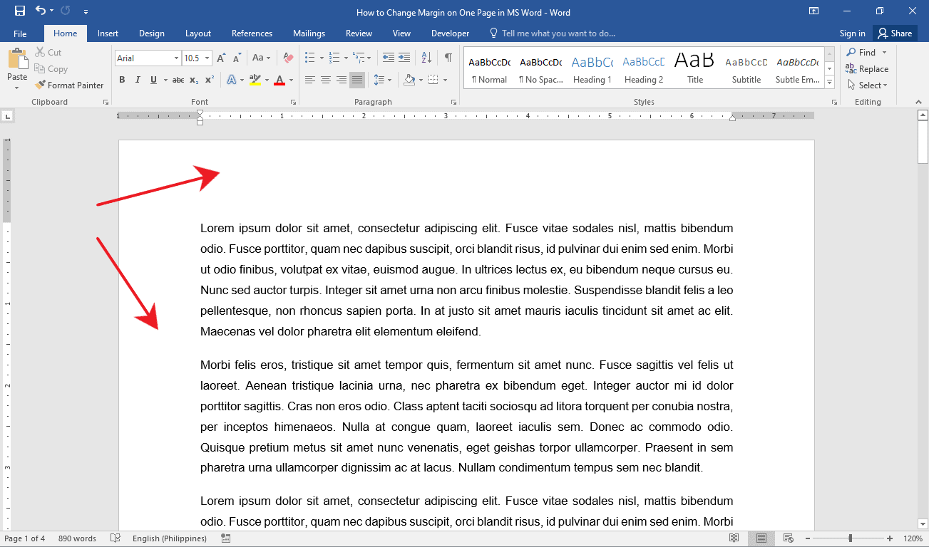How To Create One inch Margin In MS Word OfficeBeginner