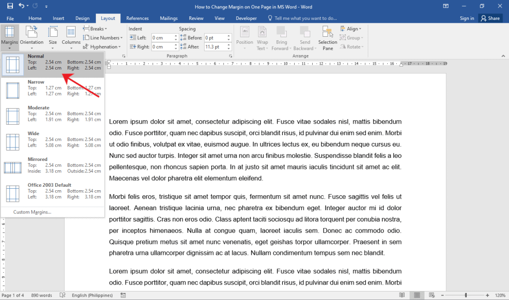 How To Create One inch Margin In MS Word OfficeBeginner