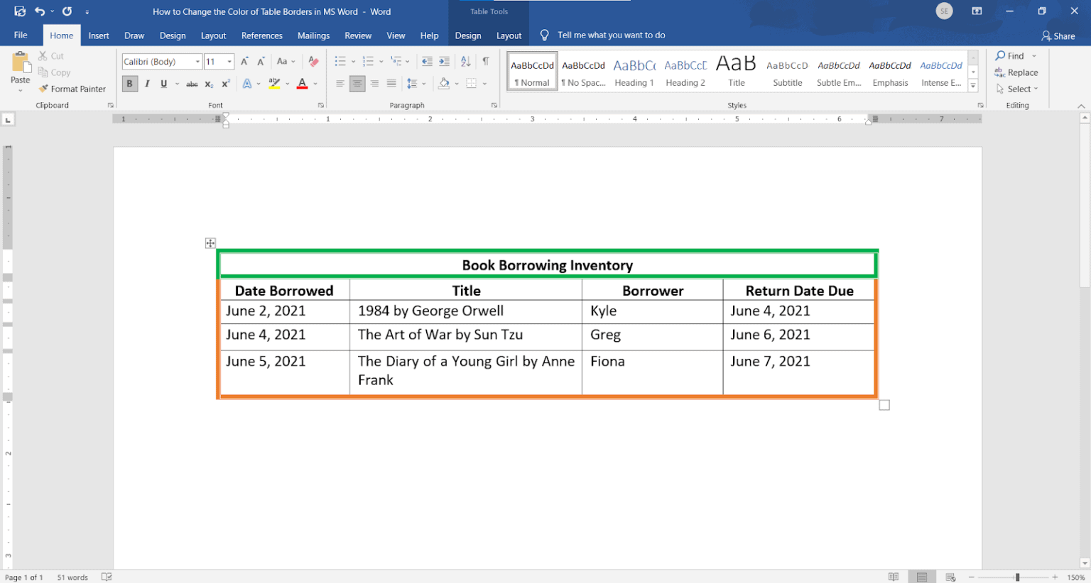 How To Change The Color Of Table Borders In MS Word OfficeBeginner