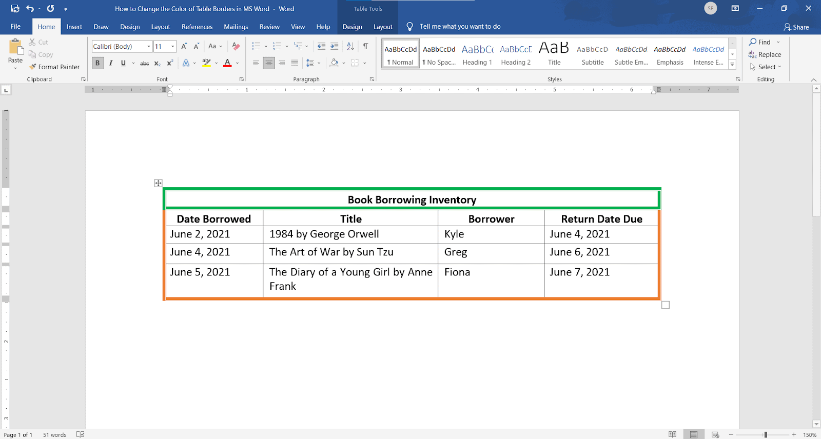 How To Change The Color Of Table Borders In MS Word OfficeBeginner