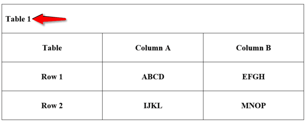 How To Add A Caption To A Table In MS Word OfficeBeginner