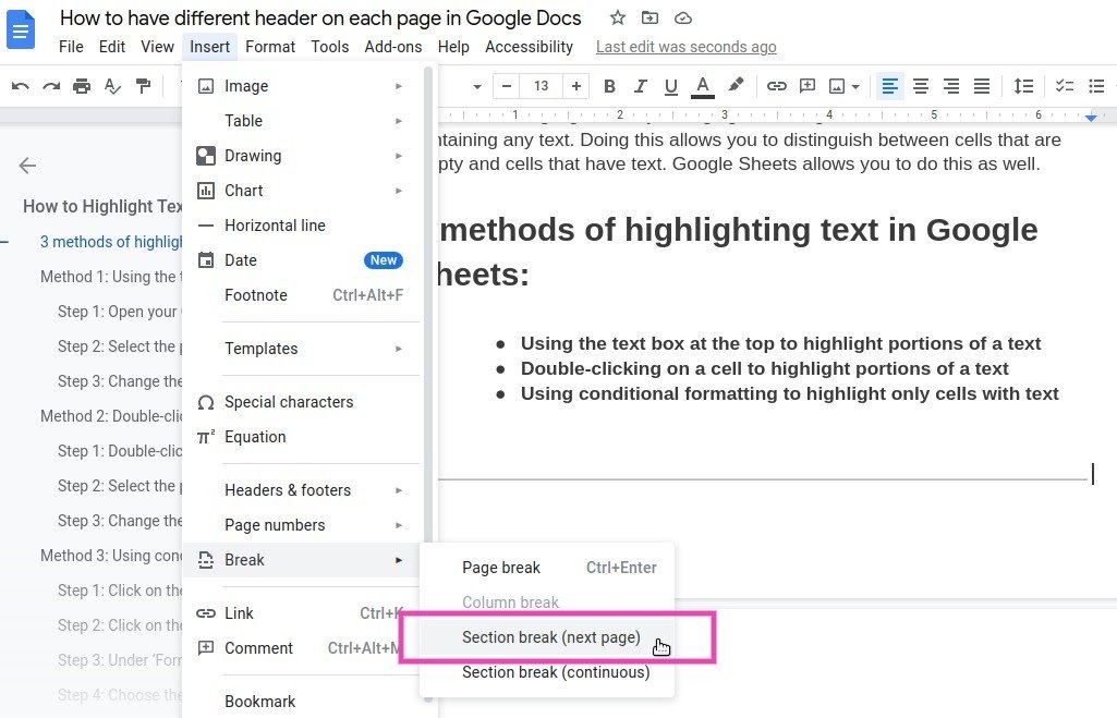 How To Have Different Headers On Each Page In Google Docs OfficeBeginner