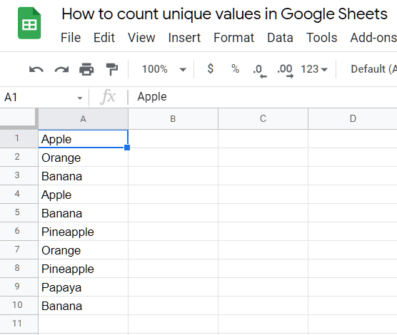 How To Count Unique Values In Google Sheets OfficeBeginner
