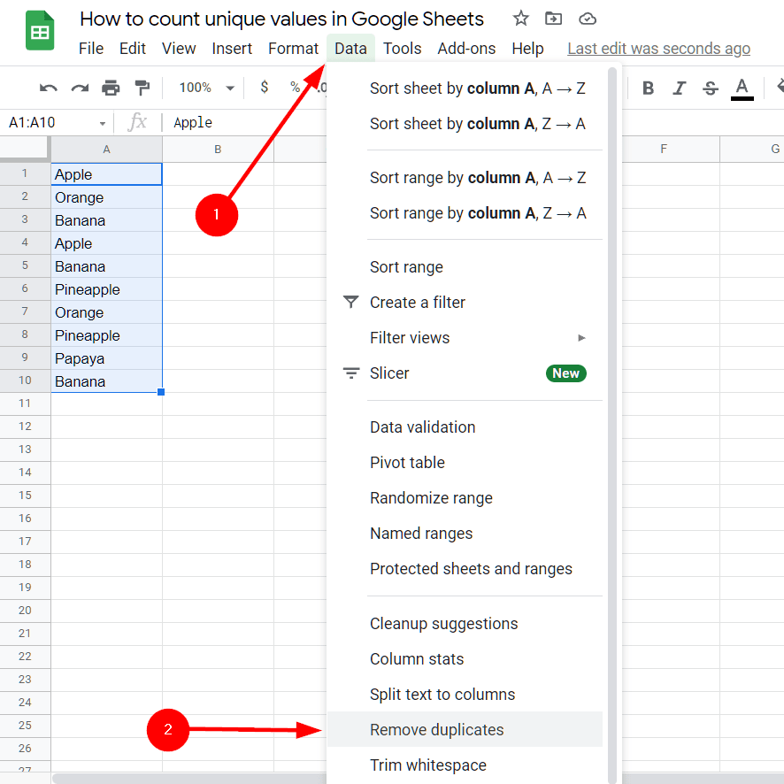How To Count Unique Values In Google Sheets OfficeBeginner