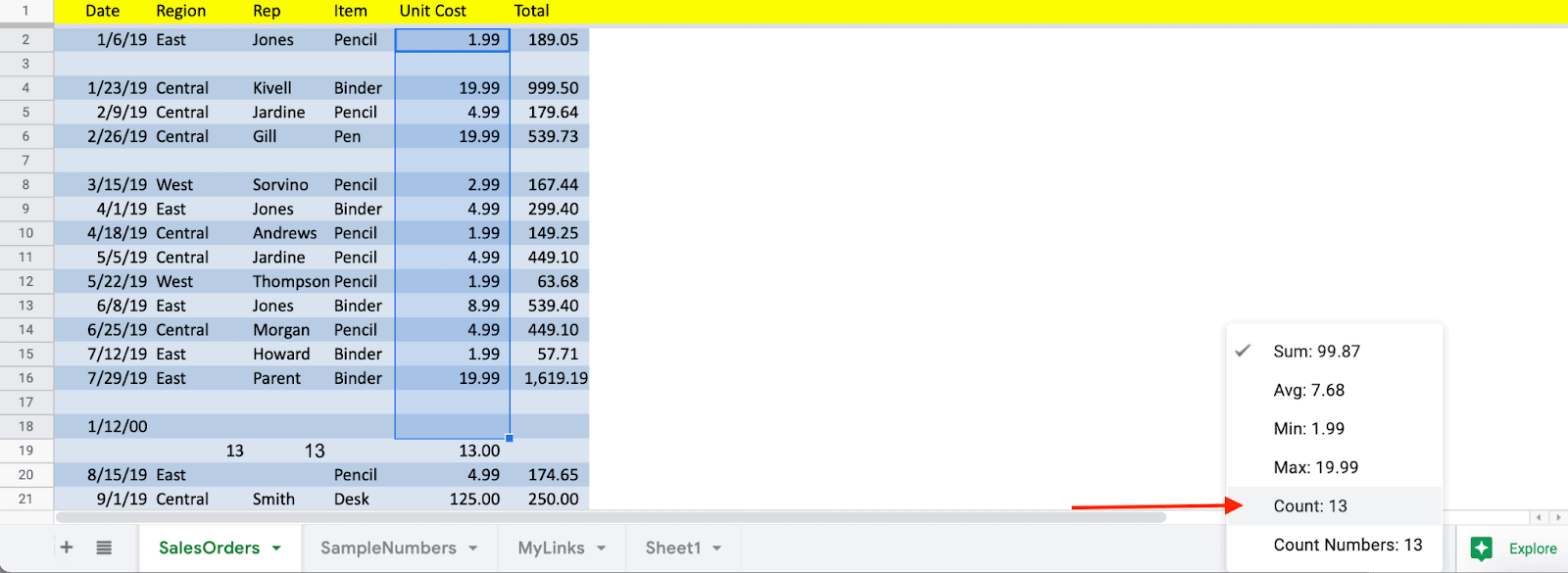 How To Count Non blank Cells In Google Sheets OfficeBeginner How To Count Non blank Cells In Google Sheets OfficeBeginner