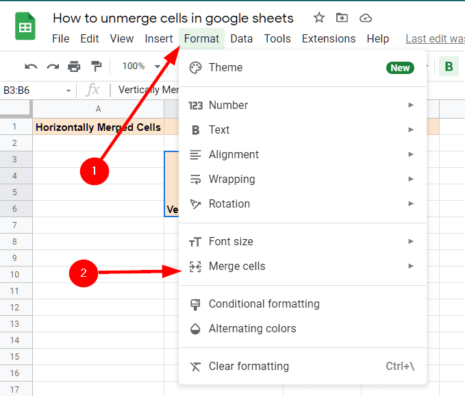 How To Unmerge Cells In Google Sheets OfficeBeginner