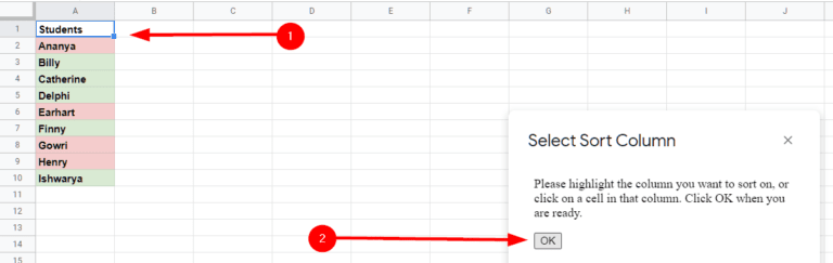 How to sort by Color in Google Sheets - OfficeBeginner