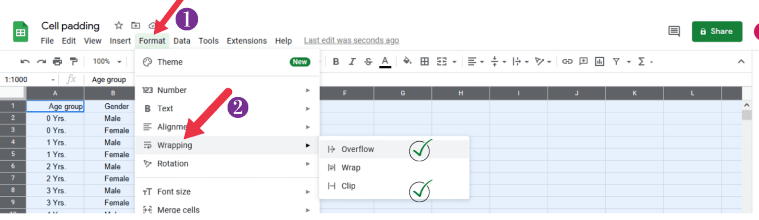 How To Change Cell Padding In Google Sheets OfficeBeginner