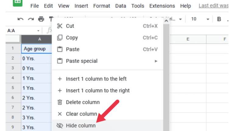 How To Hide Columns In Google Sheets OfficeBeginner