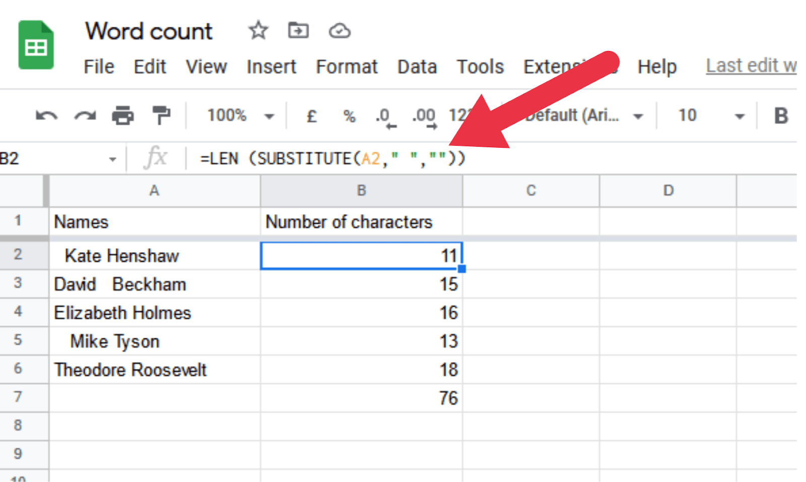 How To Count Characters In Google Sheets OfficeBeginner