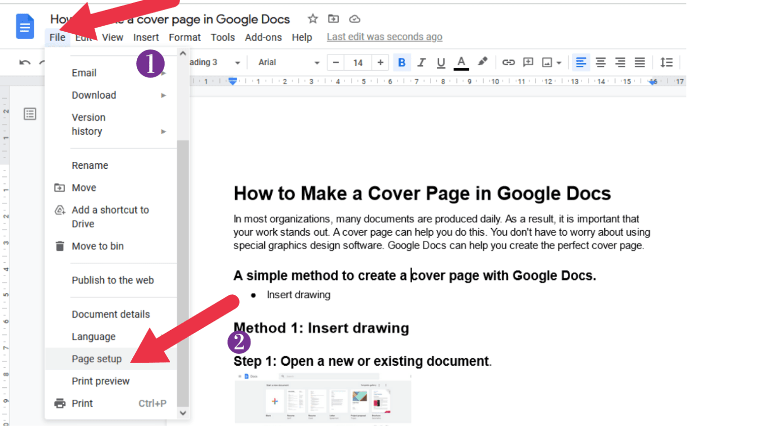 How to Make a Cover Page in Google Docs - OfficeBeginner